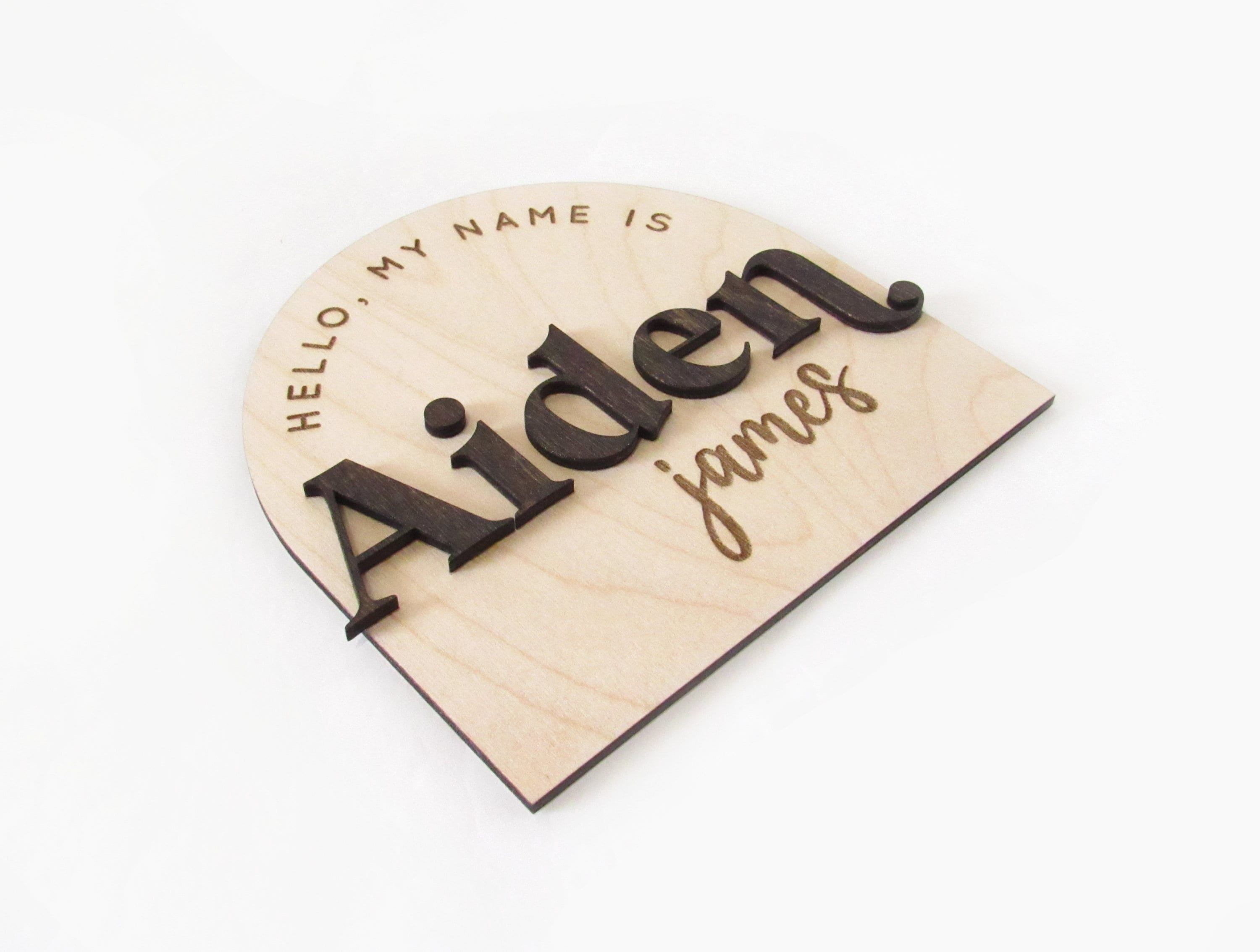 Hello My Name is Sign, Mini Wood Sign, Baby Name Reveal, Mini Baby Name ...