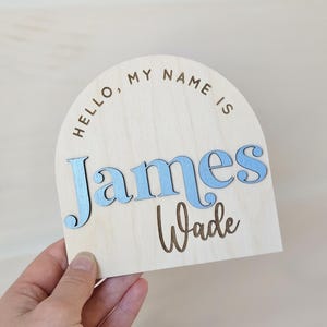 Hello My Name is Sign, Custom Wood Sign, Baby Name Reveal, Baby Name ...