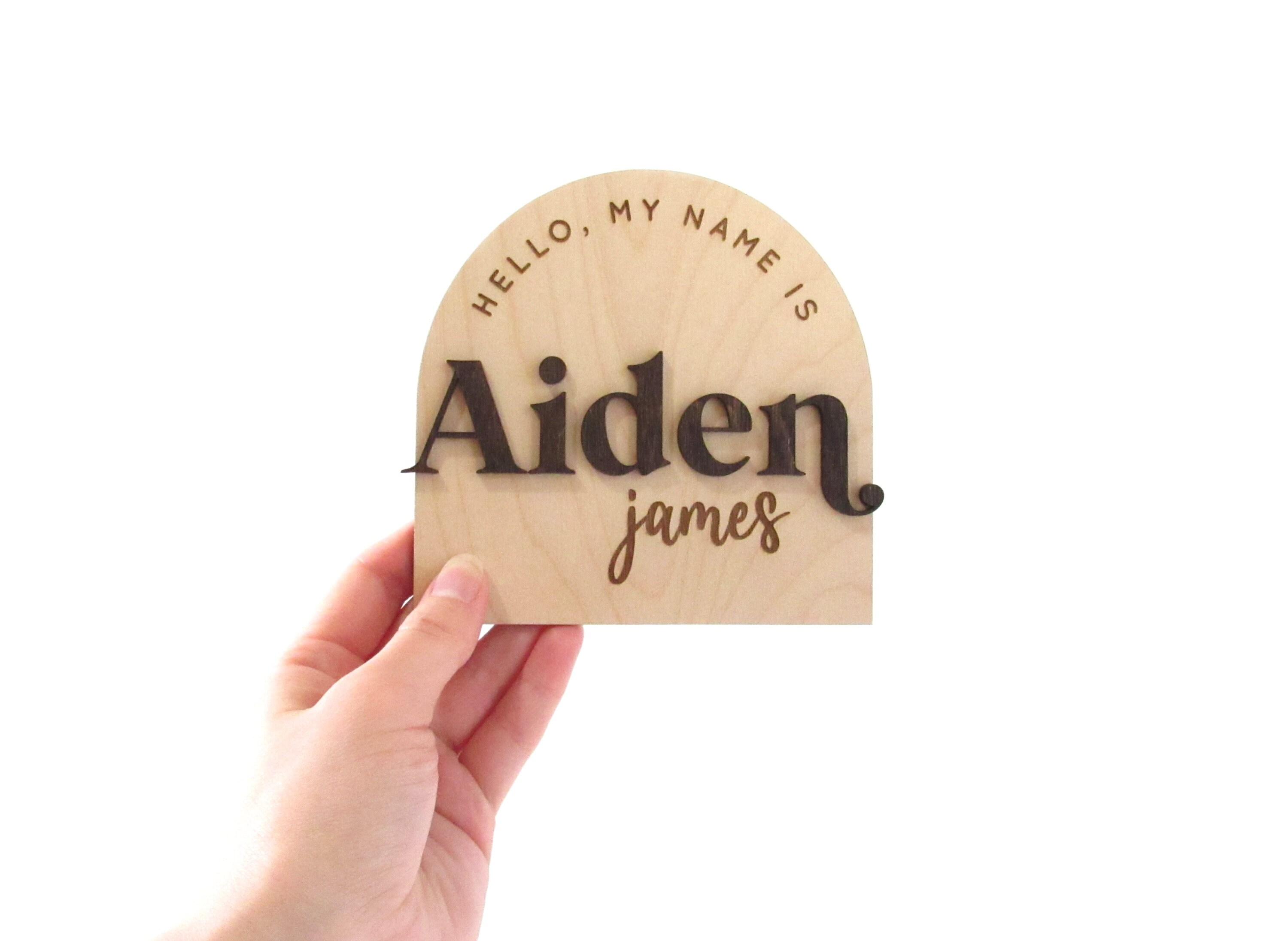 Hello My Name is Sign, Mini Wood Sign, Baby Name Reveal, Mini Baby Name ...