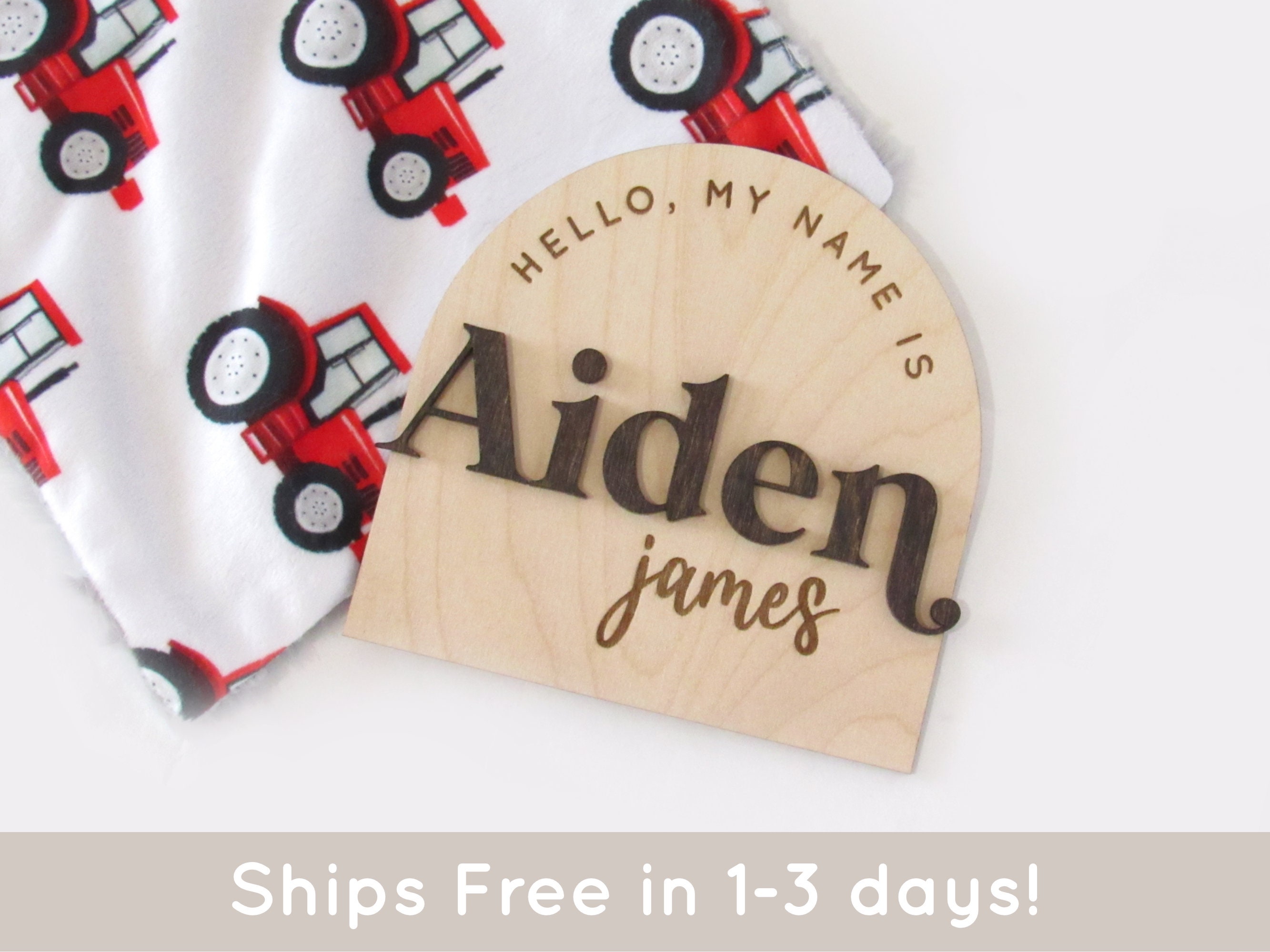 Hello My Name is Sign, Mini Wood Sign, Baby Name Reveal, Mini Baby Name ...