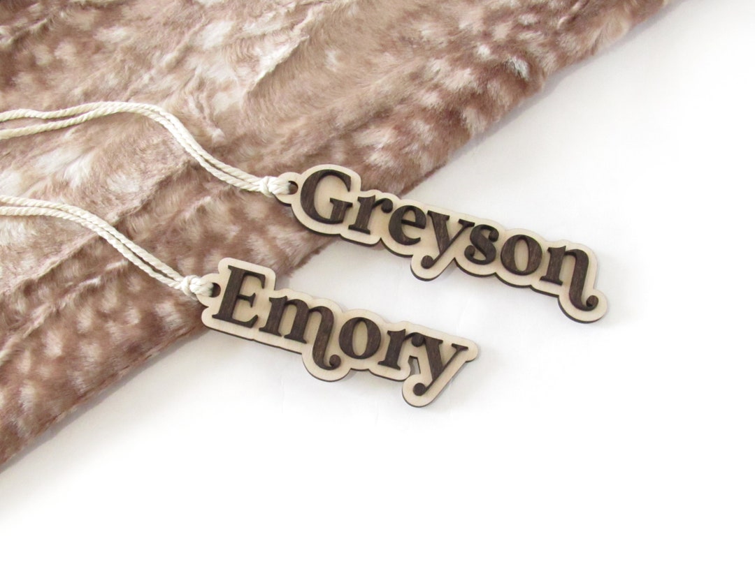 3D Laser Cut Name Tag, Custom Stocking Tags, Raised Name Wood Tag, Wood ...