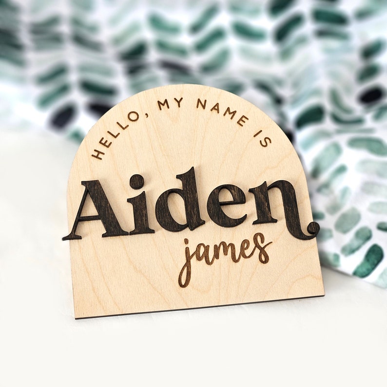 Hello My Name is Sign, Custom Wood Sign, Baby Name Reveal, Baby Name ...