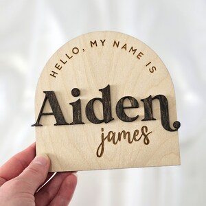 Hello My Name is Sign, Custom Wood Sign, Baby Name Reveal, Baby Name ...