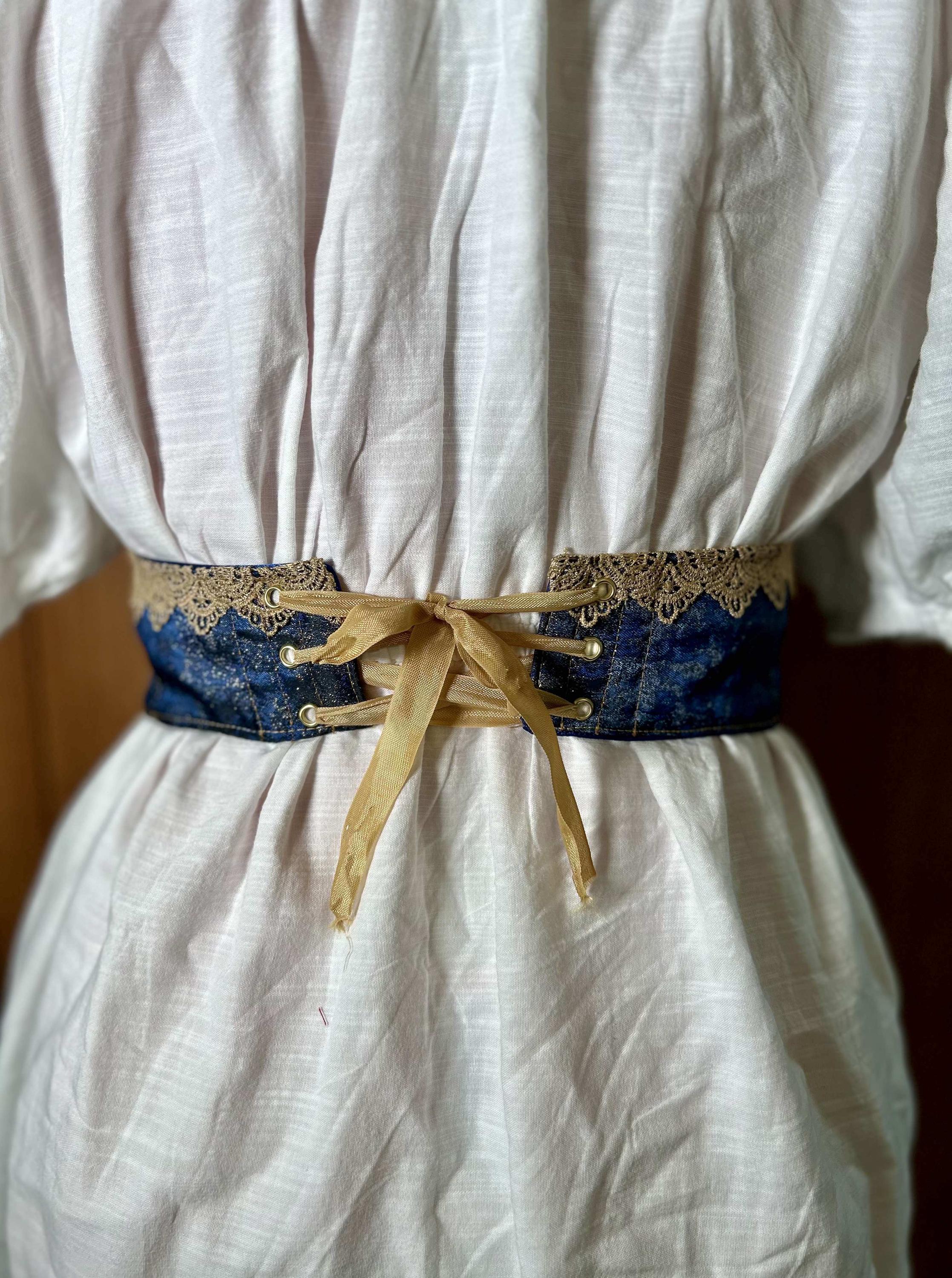Edwardian Renaissance Brocade Corset Belt Gilt Lace Xs/sm - Etsy