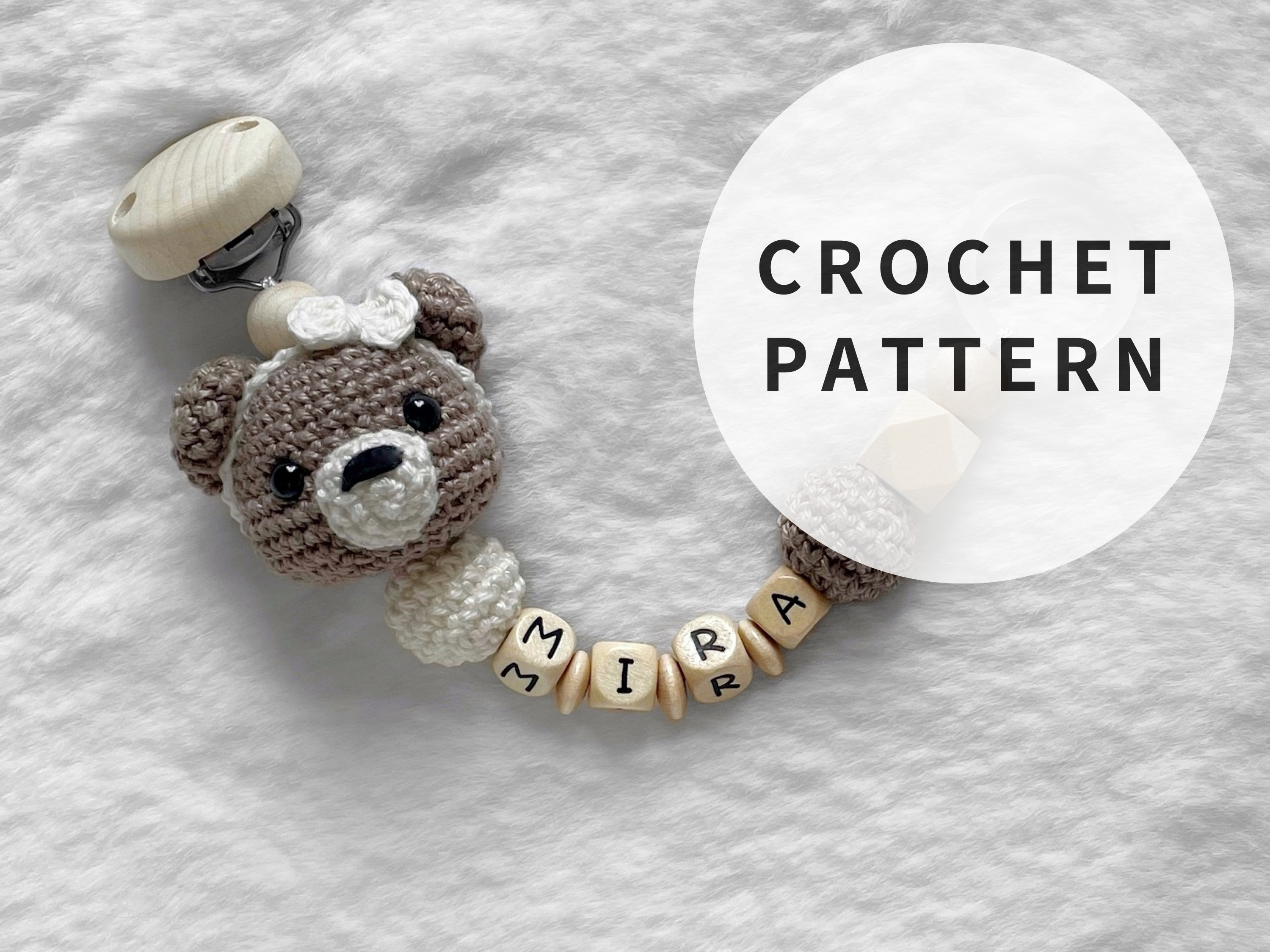 PATTERN: Bear Pacifier Holder Pattern Amigurumi Bear Pattern Crocheted ...