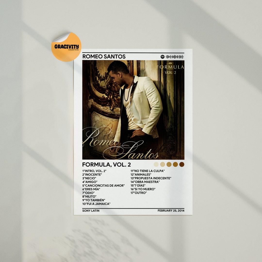 Romeo Santos Formula, Vol. 2 / Album Poster / Wall Art / Home Decor ...