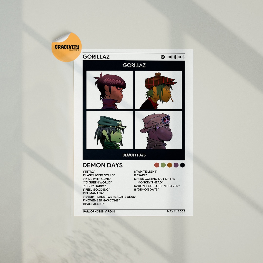 Gorillaz Demon Dayz / Album Poster / Wall Art / Home Decor / Gorillaz ...