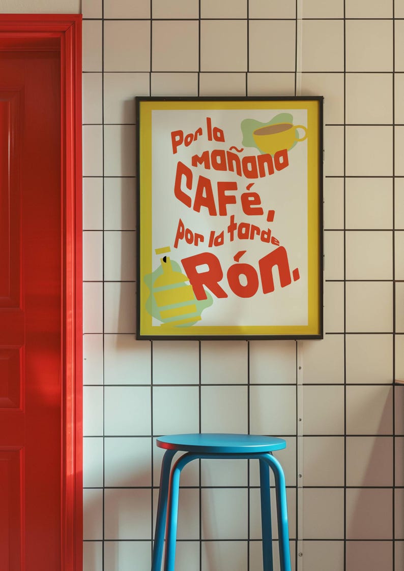 Bad Bunny Cafe Con Ron Art Print: Latin Music Decor (digital Download ...