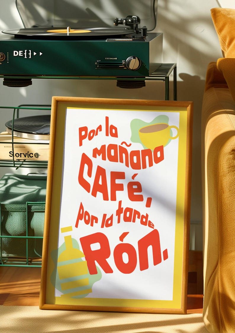 Bad Bunny Cafe Con Ron Art Print: Latin Music Decor (digital Download ...