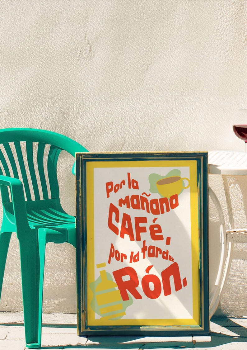Bad Bunny Cafe Con Ron Art Print: Latin Music Decor (digital Download ...