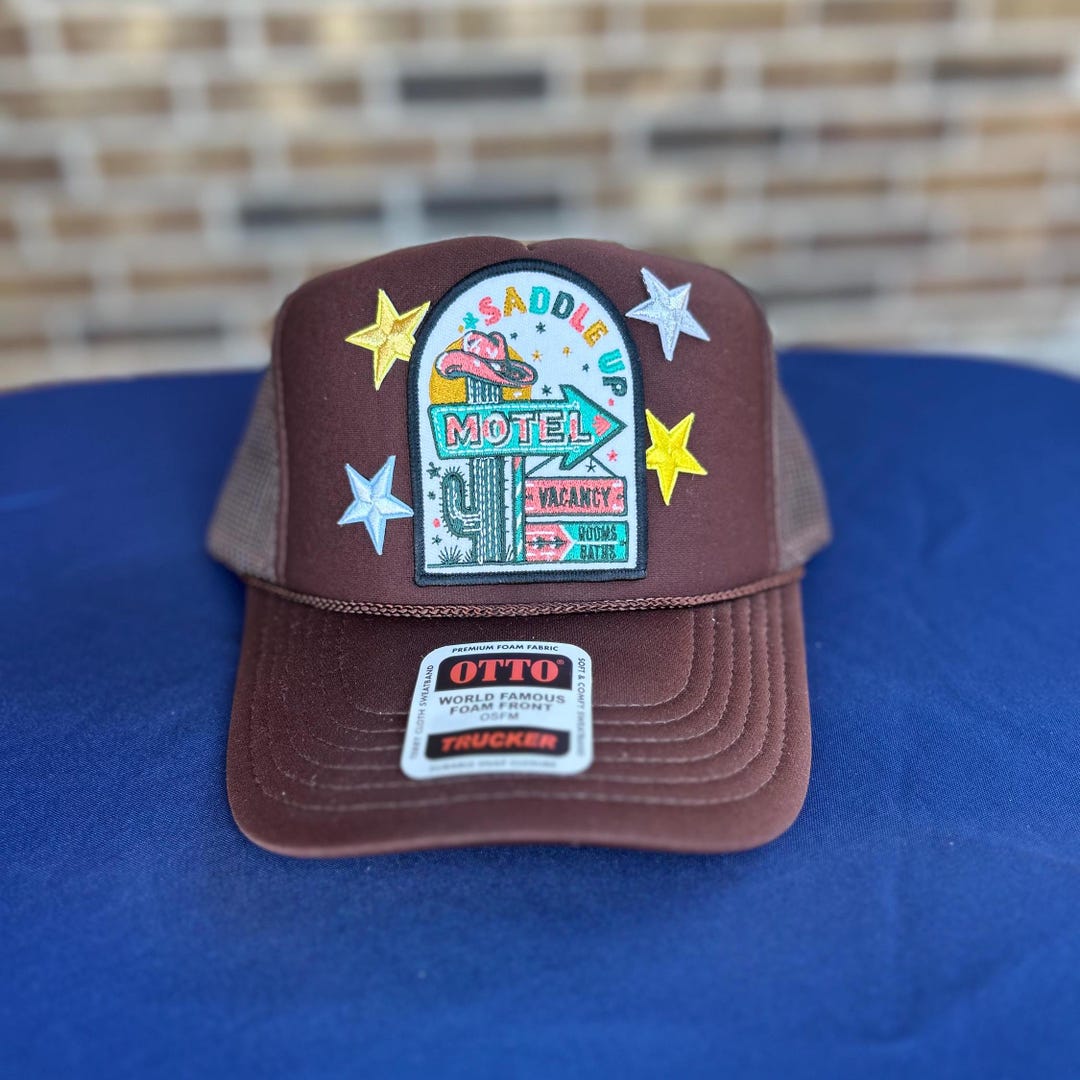 Saddle up Motel Trucker Hat – Retro Western, Vintage-inspired - Etsy