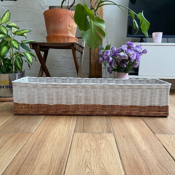 White Basket - Etsy