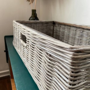 Long Wicker Basket. Brown Storage Basket. Rectangular Basket. - Etsy