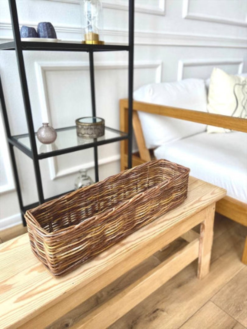 Extra Long Basket for Shelf. Narrow Storage Box. Very Long Basket. Loft ...
