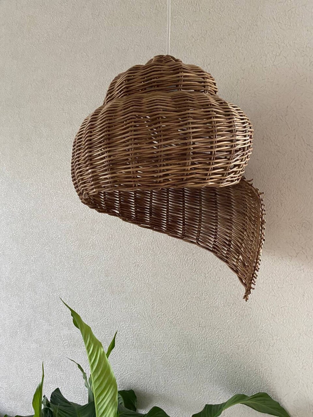 Wicker Pendant Lights, Wicker Lampshade, Nautical Decor Hanging Lamp ...