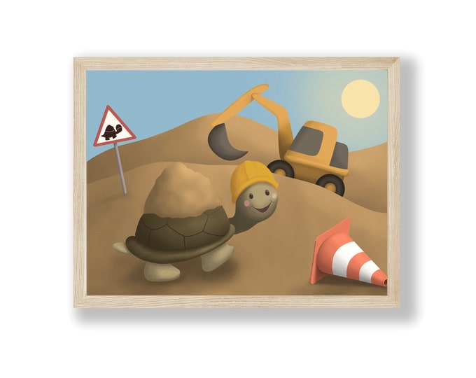 Bagger Poster I Baustelle Poster, Fahrzeug Poster, Bauarbeiter Poster ...