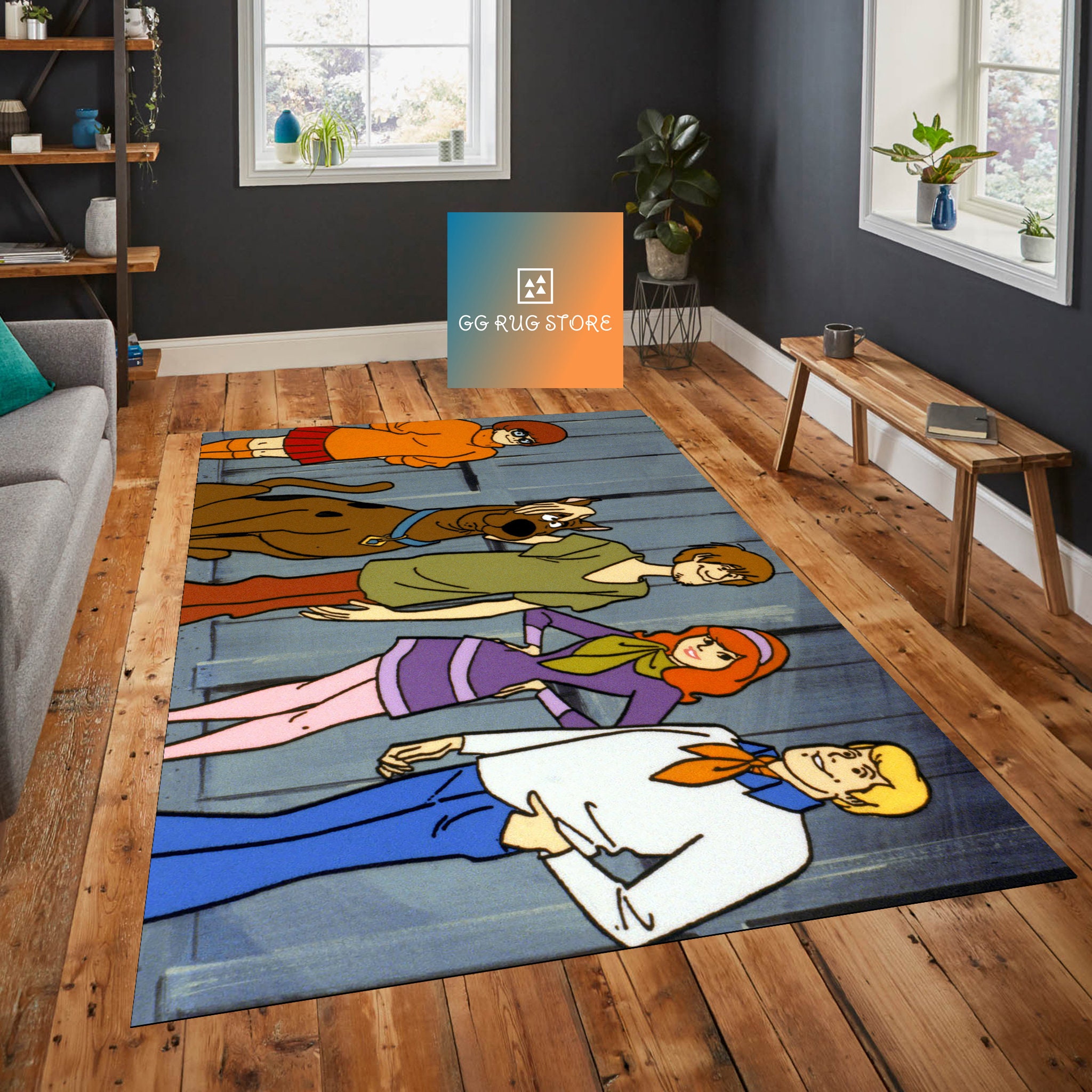 Scooby Doo Rug, Cartoon Rug, Scooby Doo Decor, Kids Room Rug, Nonslip ...