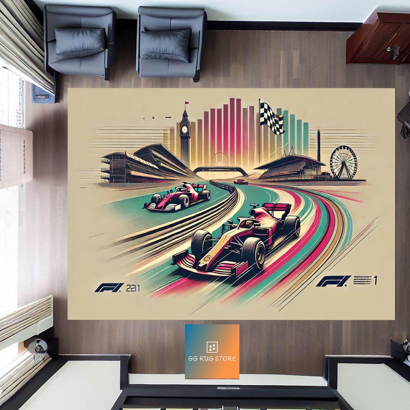 Race Track Rug - Etsy