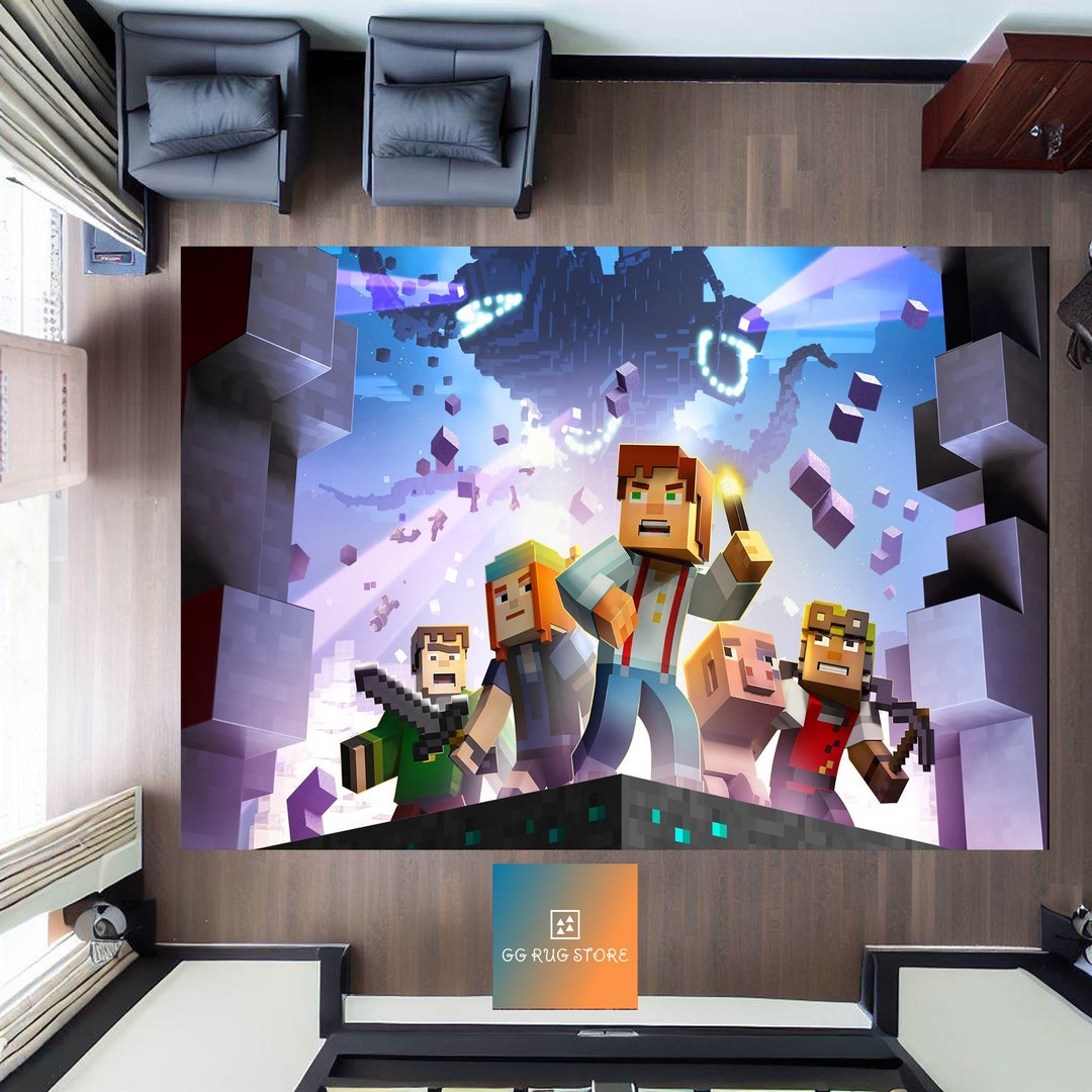 Popular Gaming Room Rug, Minecraft Rug, Kids Room Decor, Gaming Decor ...