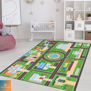 Kids Roads Play Mat Interactive Play Time Mat Girls Boys Bedroom ...
