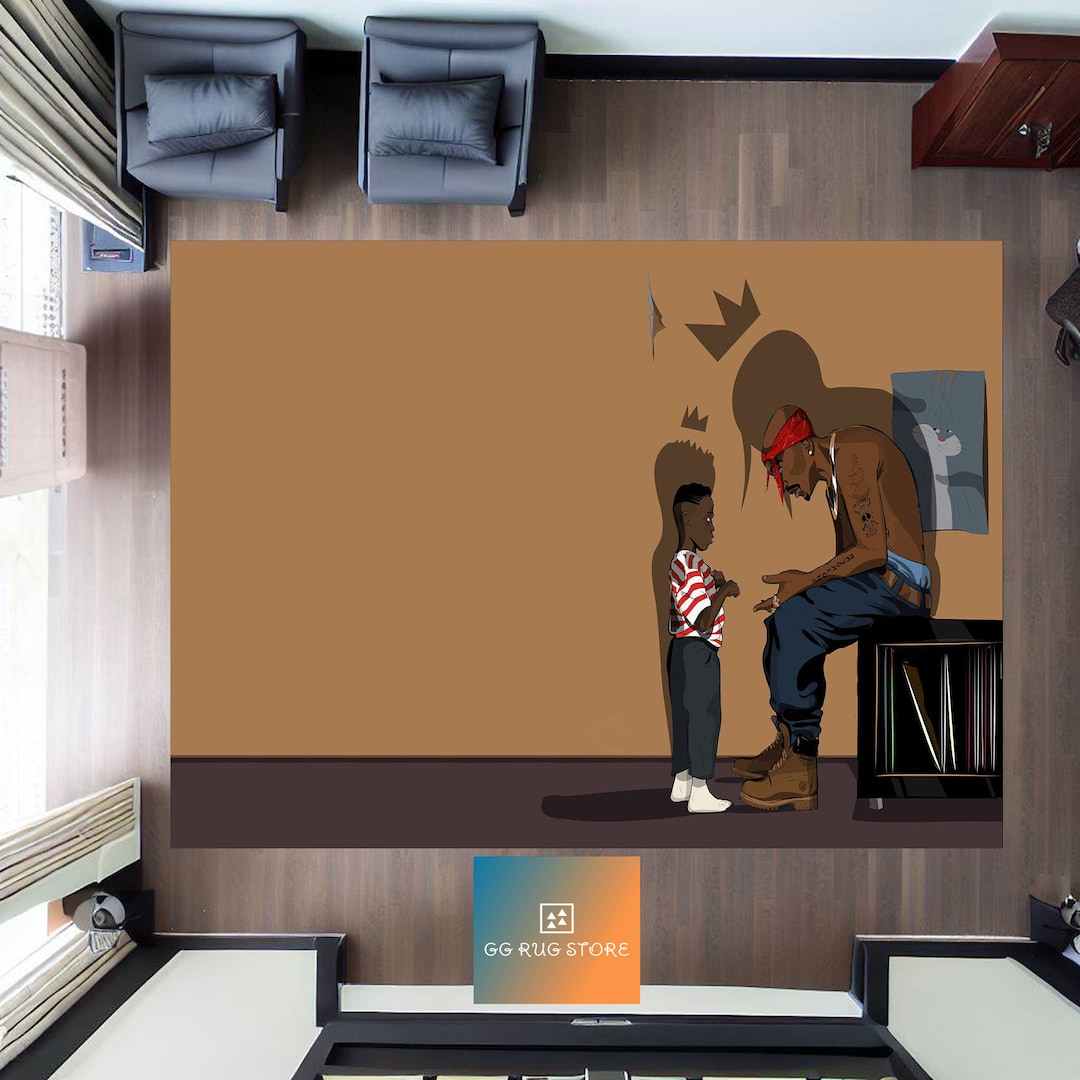 Rapper Rug, Hip Hop Legends Rug, 2PAC Rugs, Famous Rugs, Tupac Carpet ...