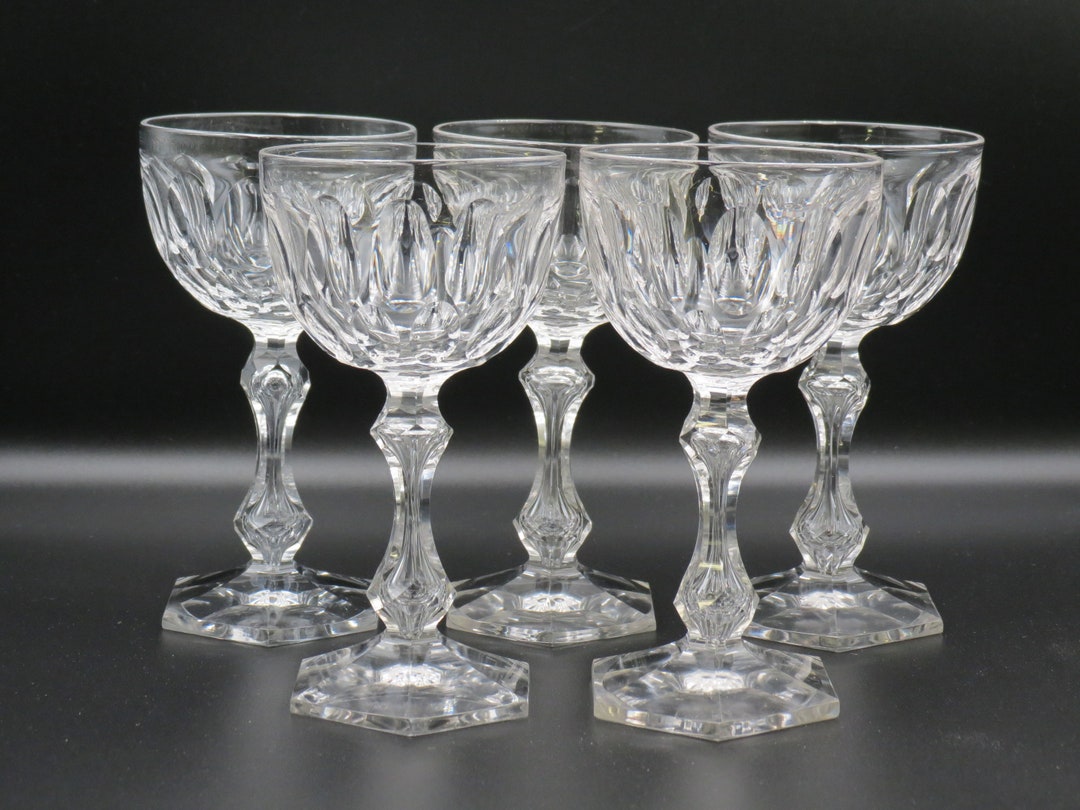 Val Saint Lambert - 5 Kristallen Glazen Model Prince De Galles - Art Nouveau - Kristal - Etsy