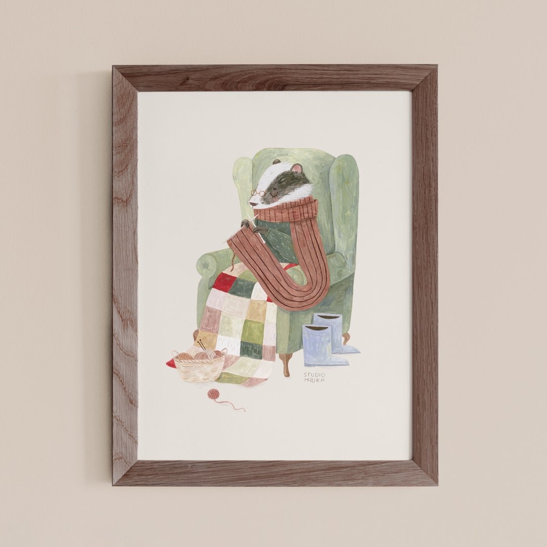 Illustration Badger Poster Kids Room Print - Etsy