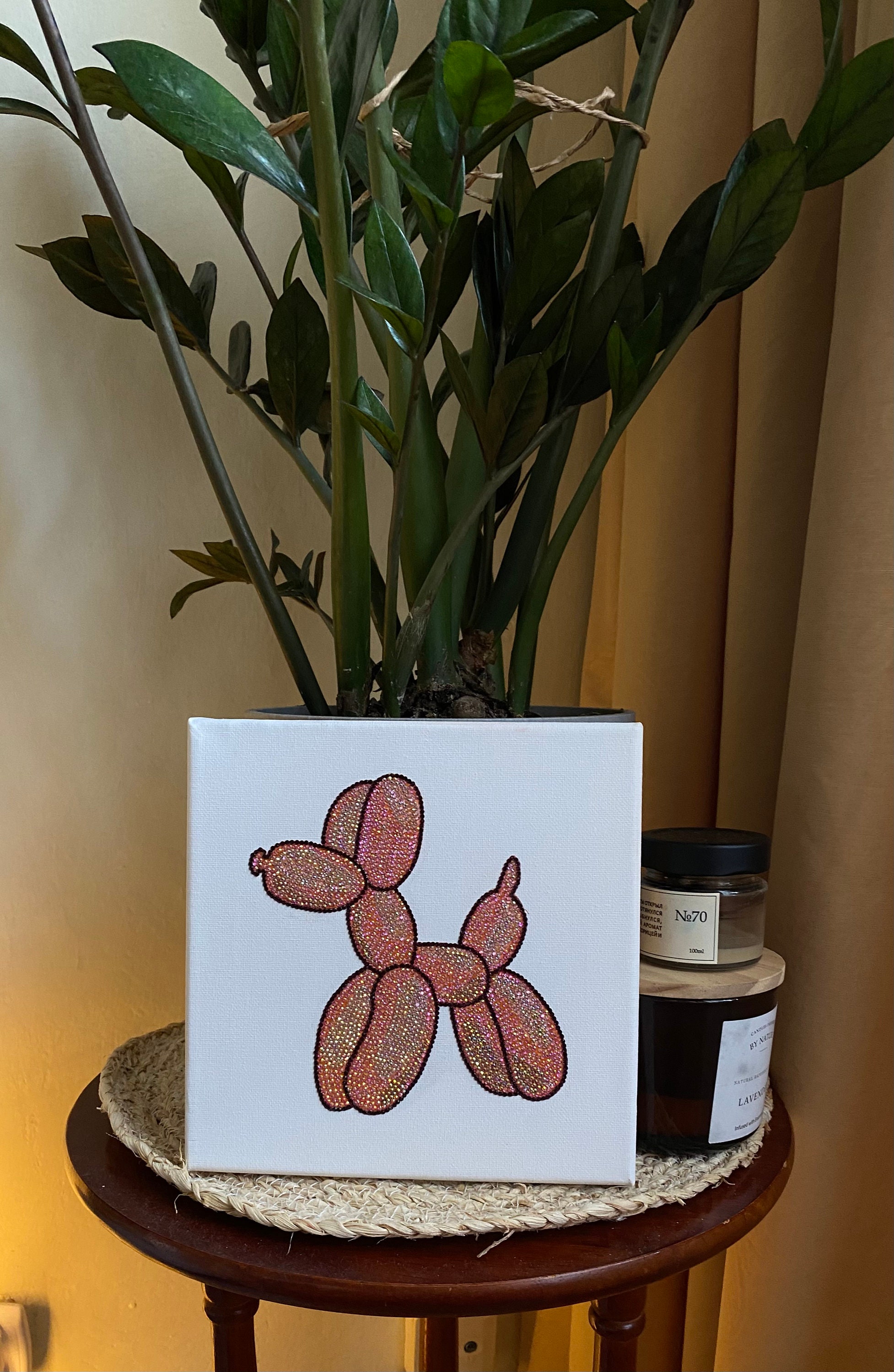 Balloon Dog 20x20cm Bedazzled Custom Painting Art From Rhinestones ...