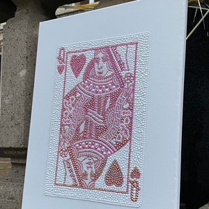 QUEEN of HEARTS 30x40cm Bedazzled Custom Painting Art From Rhinestones ...