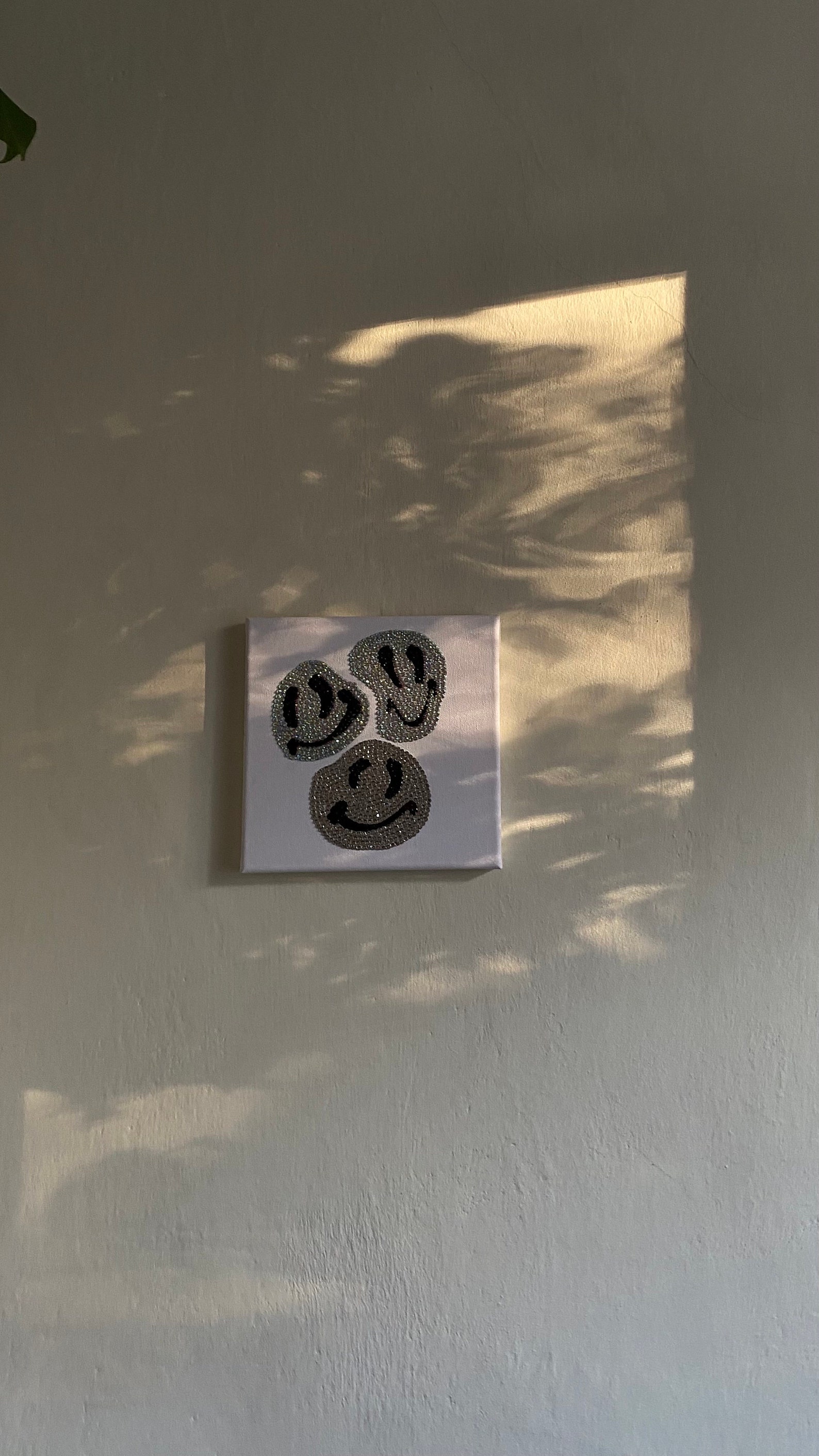 Grey Smiles 20x20cm Bedazzled Custom Painting Art From Rhinestones ...