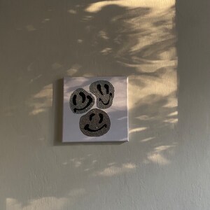 Grey Smiles 20x20cm Bedazzled Custom Painting Art From Rhinestones ...