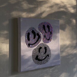 Grey Smiles 20x20cm Bedazzled Custom Painting Art From Rhinestones ...