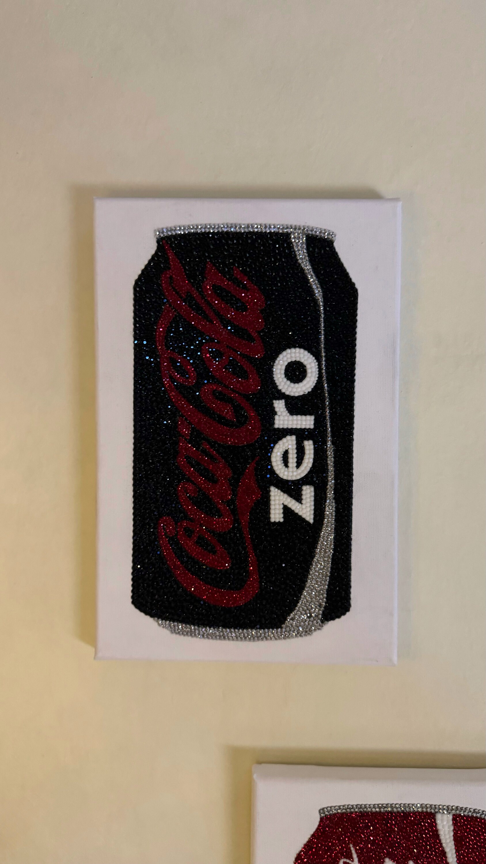 COCA COLA ZERO 20x30cm Bedazzled Custom Painting Art From Rhinestones ...