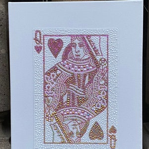 QUEEN of HEARTS 30x40cm Bedazzled Custom Painting Art From Rhinestones ...