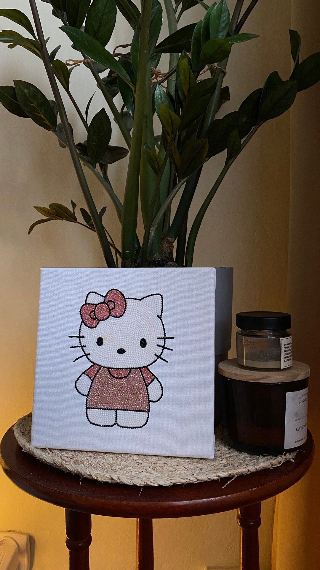 Hello Kitty 20x20cm Bedazzled Custom Painting Art From Rhinestones ...