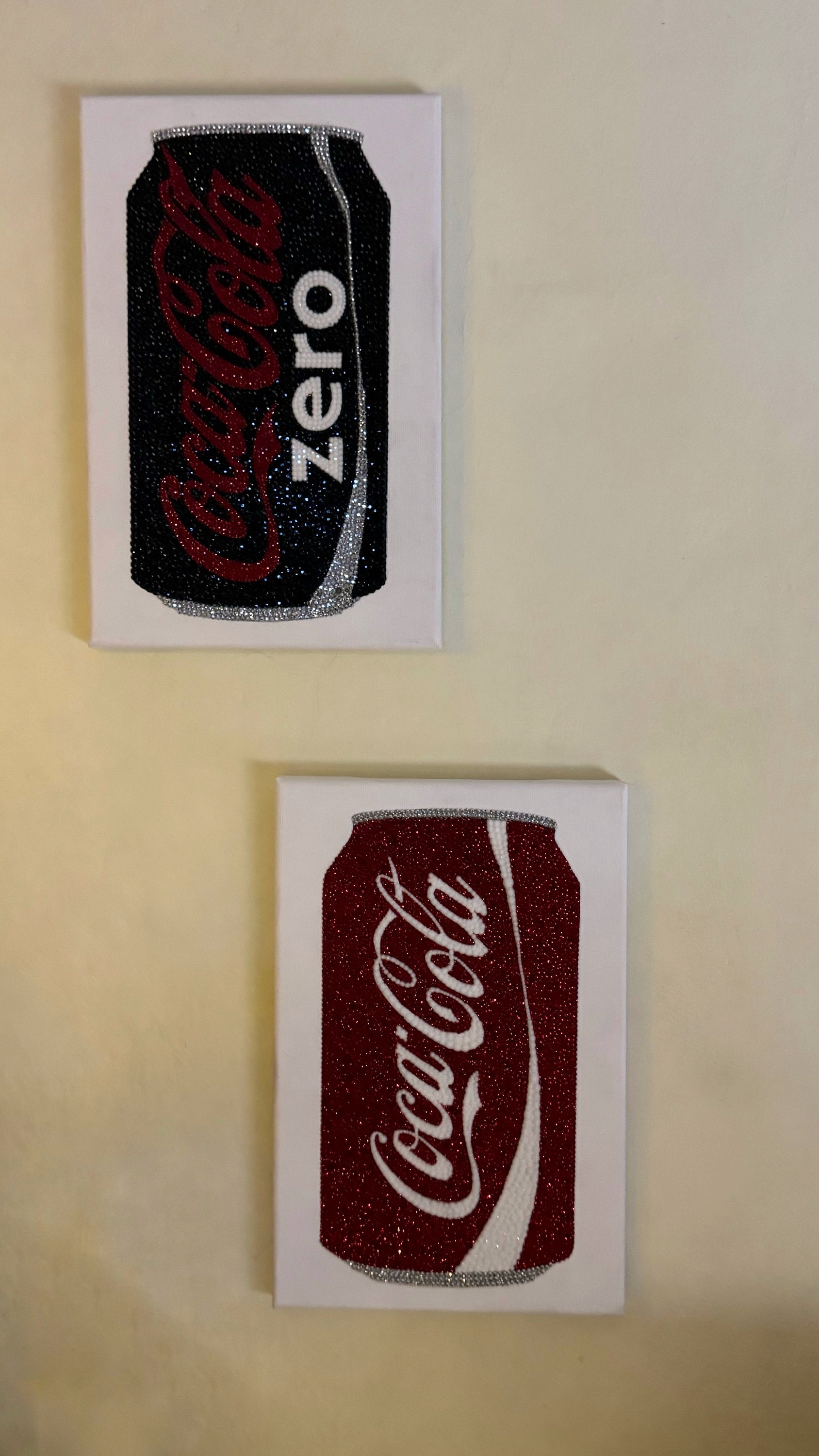COCA COLA ZERO 20x30cm Bedazzled Custom Painting Art From Rhinestones ...