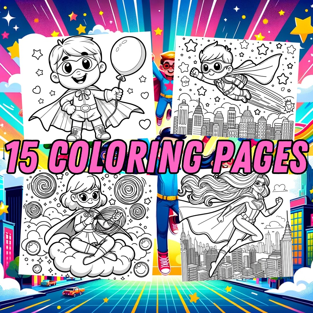 Superheroes Coloring Book for Children, Heroines and Heroes Coloring ...