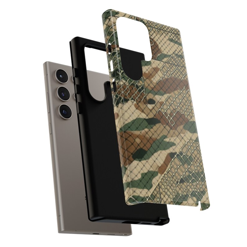 Dual-layer Camo Mesh Phone Case for Samsung Galaxy S10 to S24 Series ...