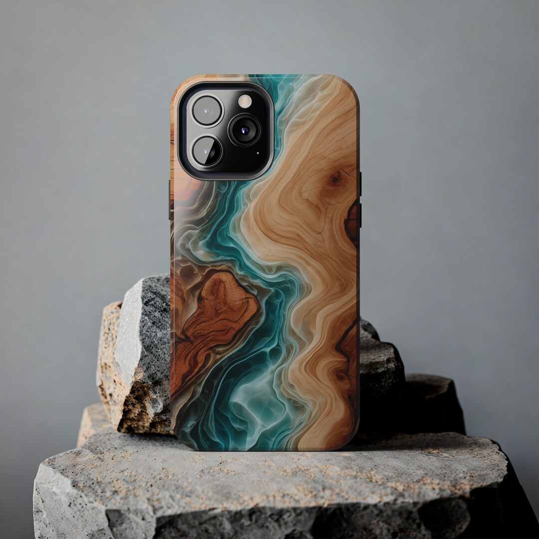 Rippling Wood and Water iPhone Case Wood Resin Design for Apple Iphones ...