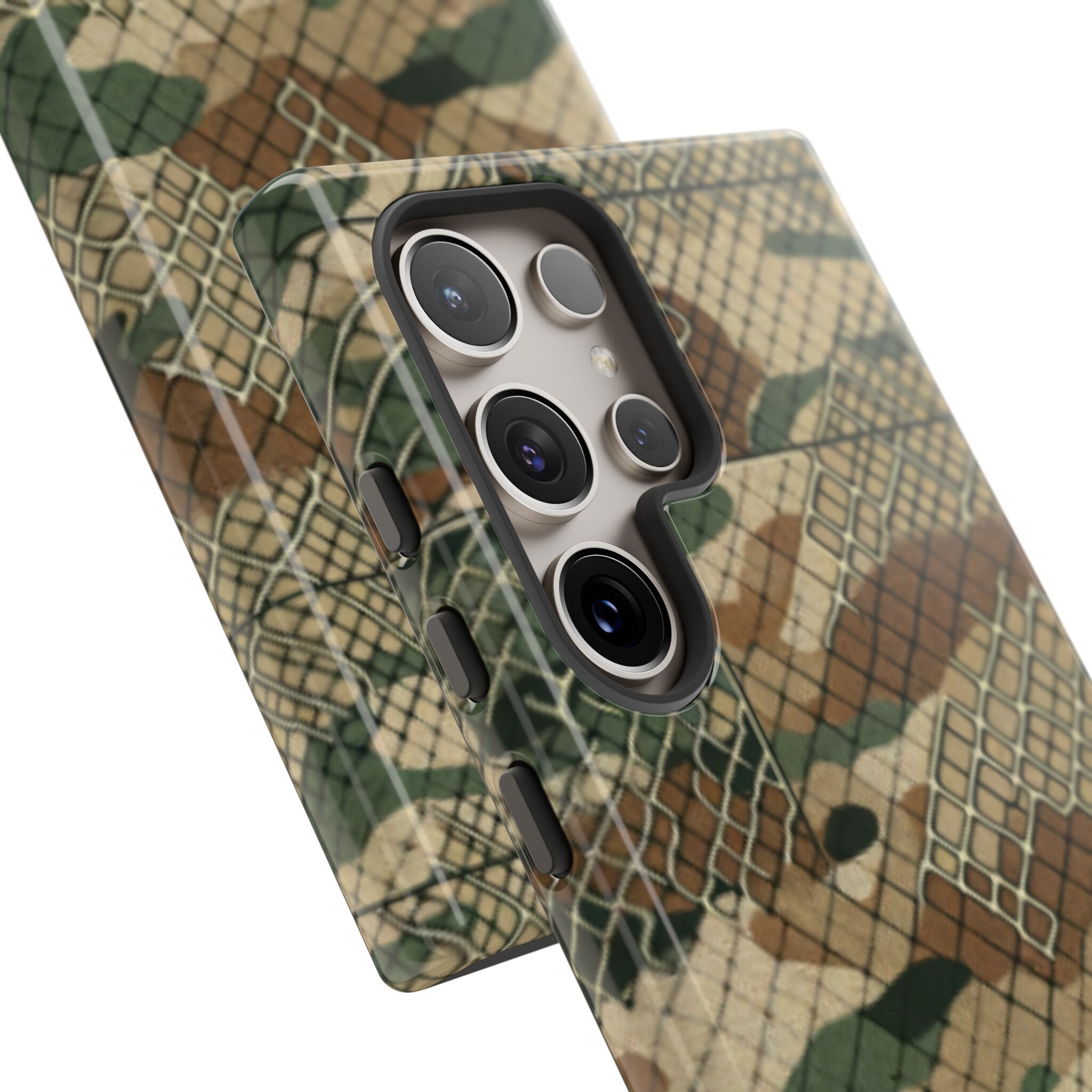 Dual-layer Camo Mesh Phone Case for Samsung Galaxy S10 to S24 Series ...