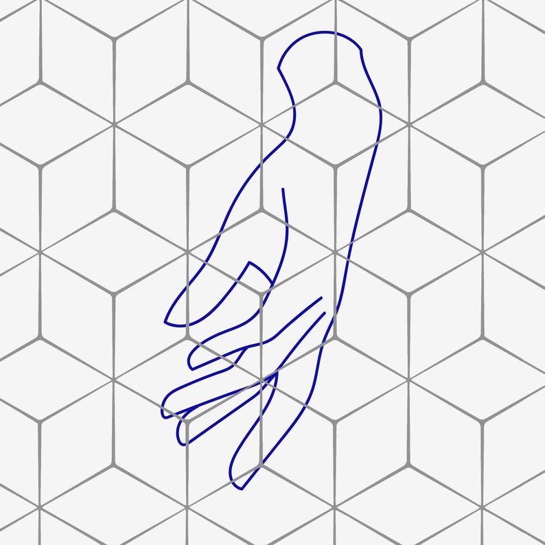 Blue Bold Hand Silhouettes, Graphic JPG Line Art, Juared Art Designs - Etsy