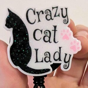 Crazy Cat Lady With Paws Charm Badge Reel - Etsy