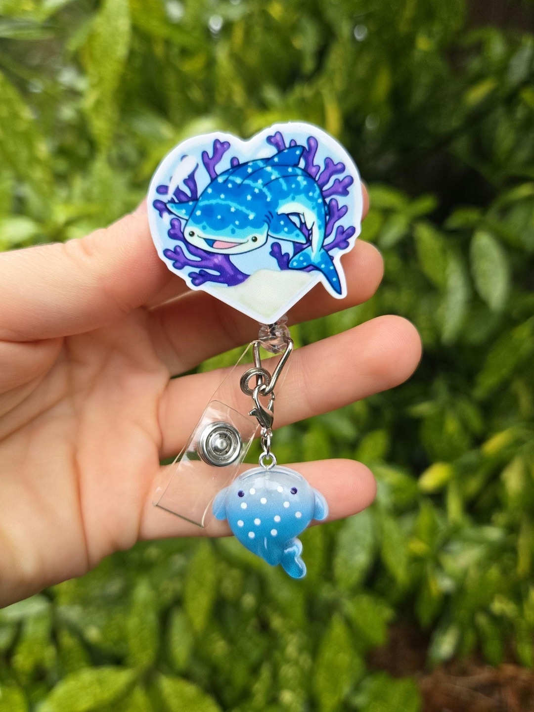 Whale Shark Charm Badge Reel - Etsy