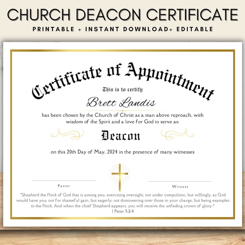 Deacon Certificate - Etsy