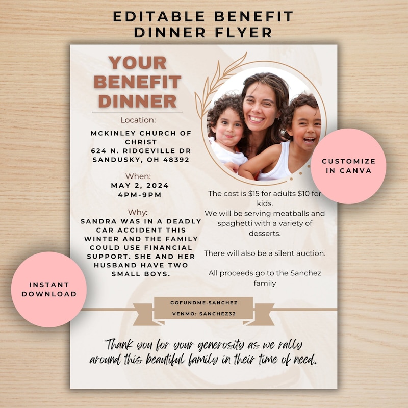 Benefit Plate Sale Template - Etsy