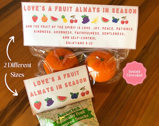 Printed and Shipped Fruit Snack Valentine's Day Cards, Fruit of the ...