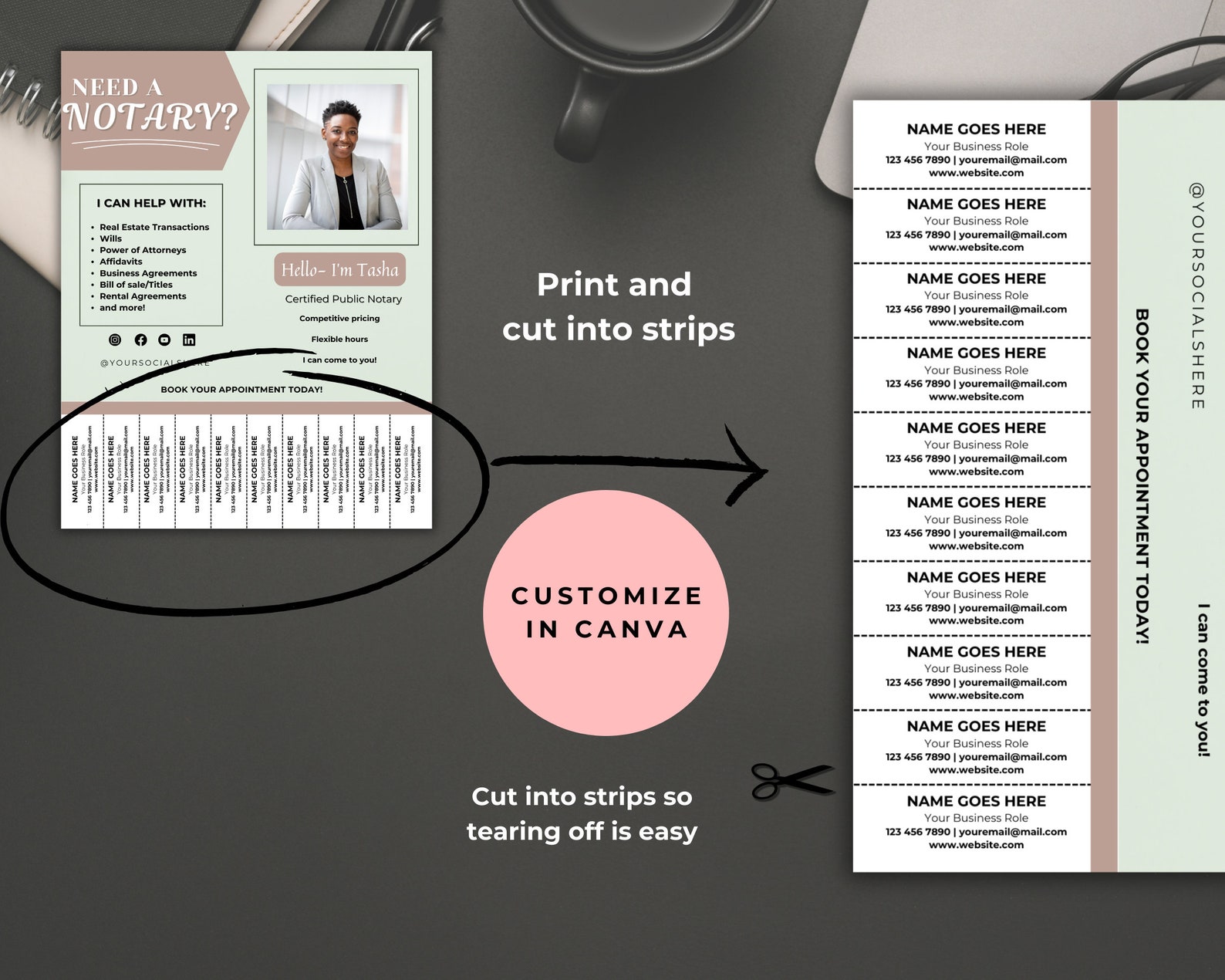 Printable Notary Services Flyer Template, Editable Public Notary ...