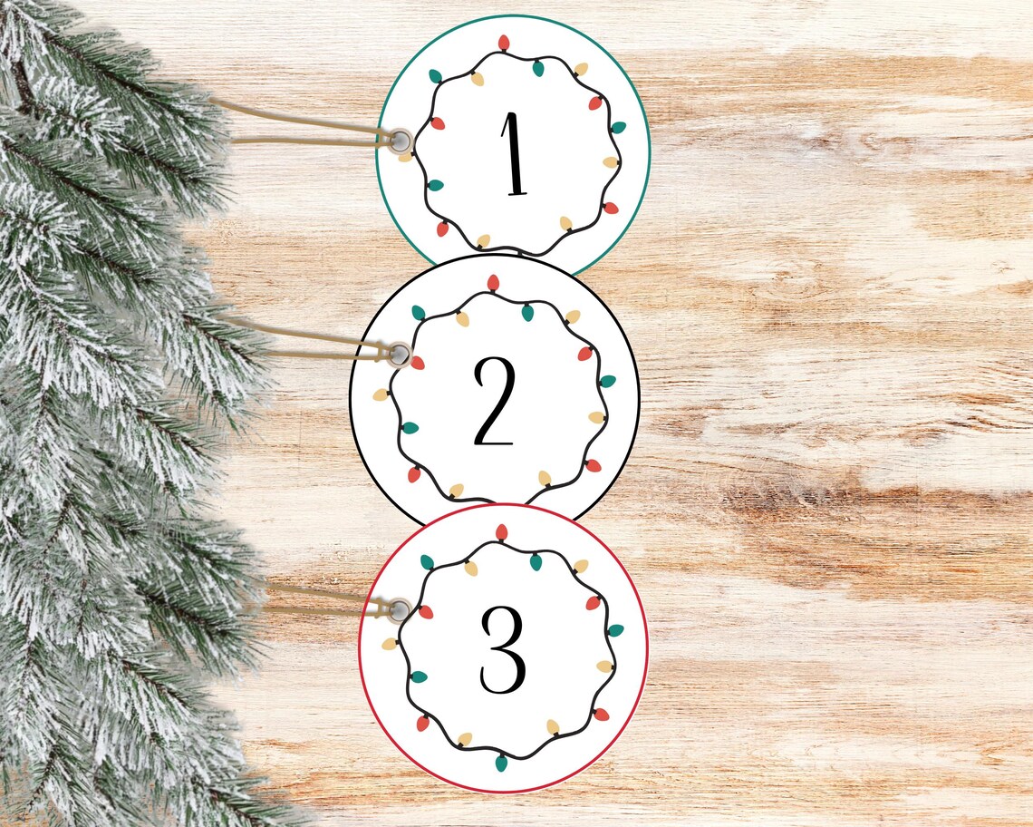 Advent Tags, Advent Calendar Gift Tags, Printable DIY Advent Calendar ...
