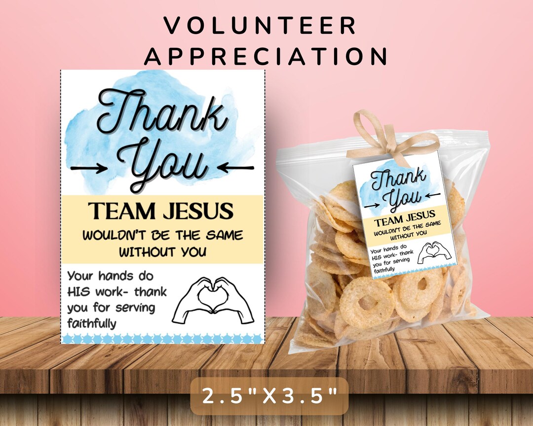 Thank You for Serving Tag, Church Volunteer Appreciation Tags, Children ...