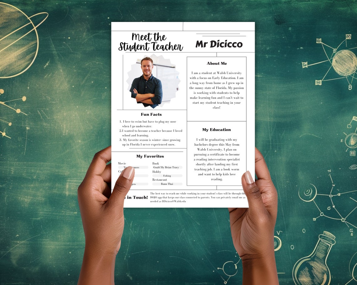 Editable Meet the Student Teacher Template, Welcome Letter, Meet the ...